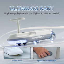 UNICOO® Mop-N-Zoom Go Kart for Kids, 12V Electric Go Cart w/Floor Clea