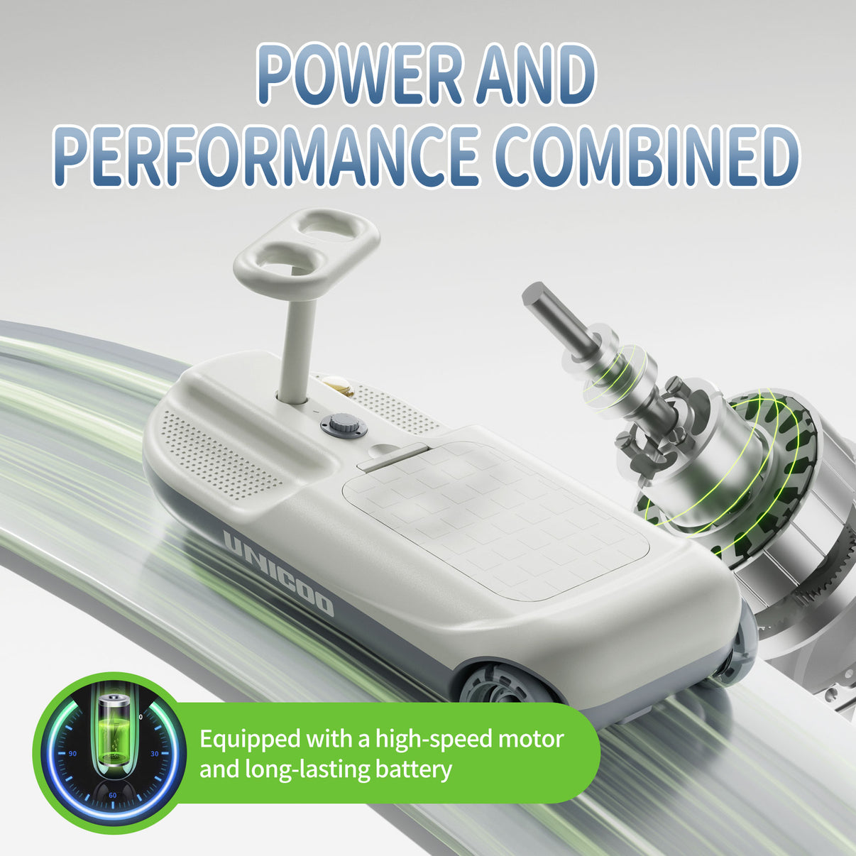 UNICOO® Mop-N-Zoom Go Kart for Kids, 12V Electric Go Cart w/Floor Clea