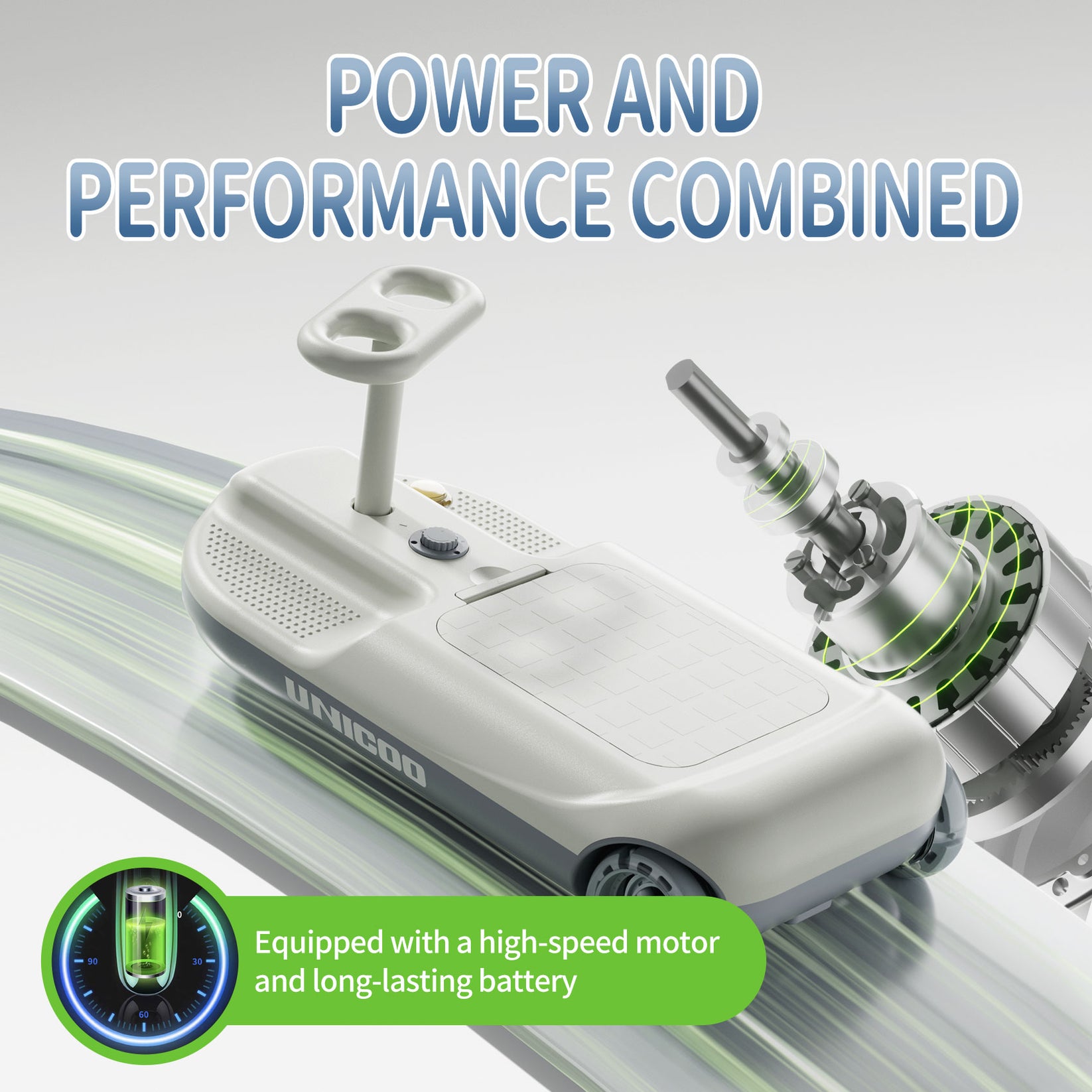 UNICOO® Mop-N-Zoom Go Kart for Kids, 12V Electric Go Cart w/Floor Clea