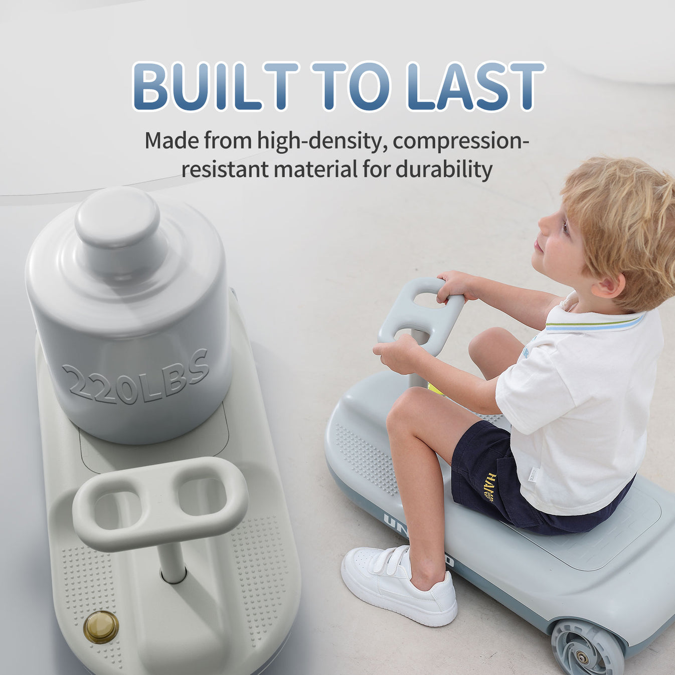 UNICOO® Mop-N-Zoom Go Kart for Kids, 12V Electric Go Cart w/Floor Clea