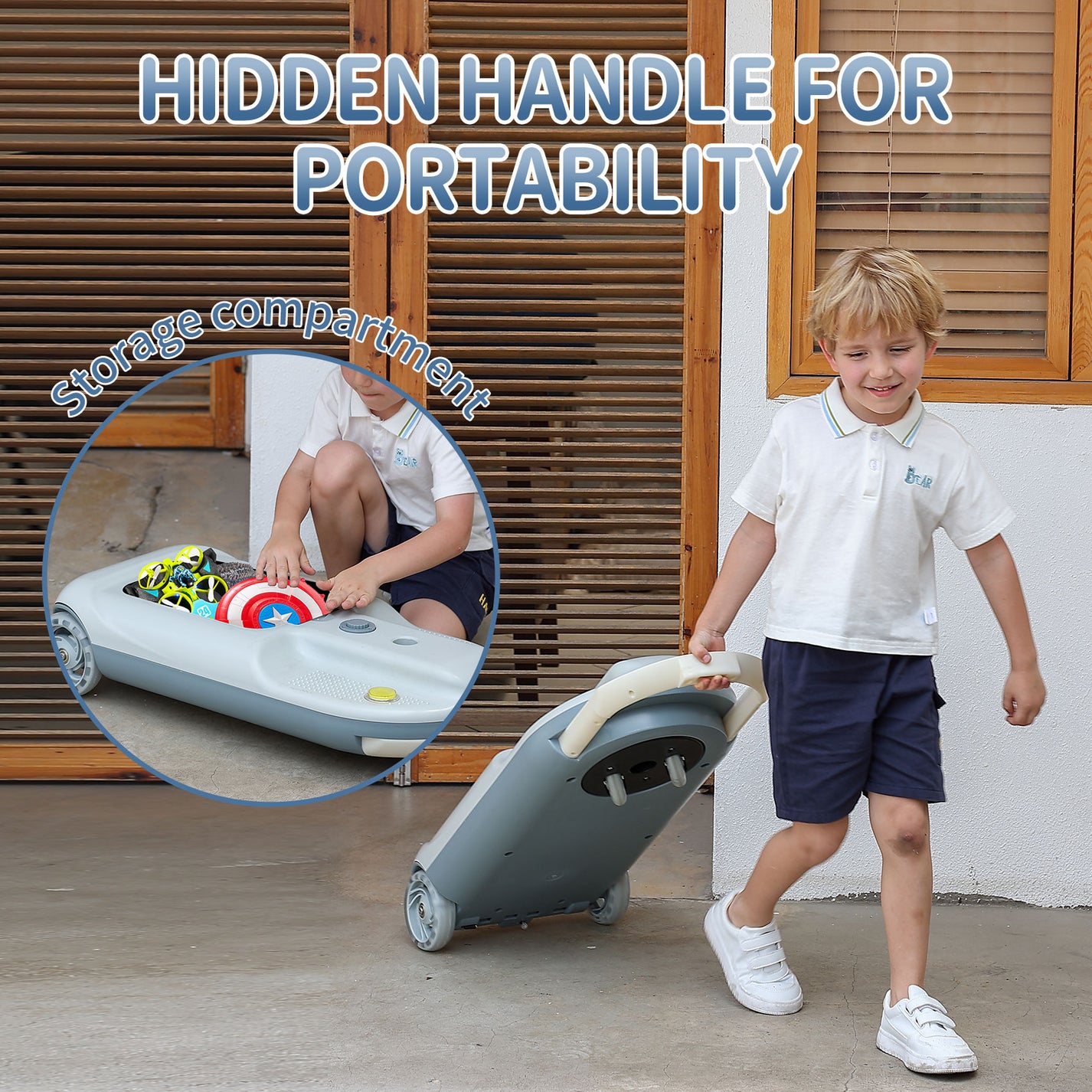 UNICOO® Mop-N-Zoom Go Kart for Kids, 12V Electric Go Cart w/Floor Clea