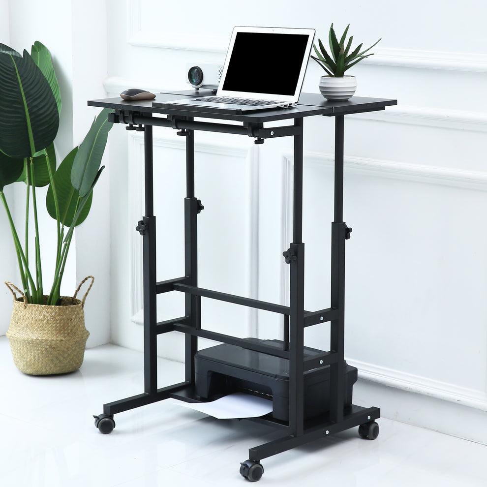 UNICOO- Height Adjustable Sit Stand Workstation, Mobile Standing Desk ...
